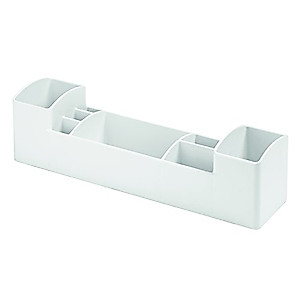 iDesign Med+ BPA-Free Plastic Divided Bathroom Organizer - 12" x 3" x 3", White