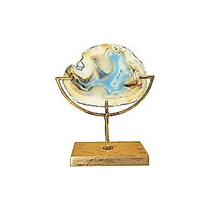 Decorative Agate Stone Slice on Metal Stand