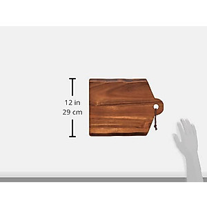 Rachael Ray Pantryware Wood Cutting Board With Handle/ Wood Serving Board With Handle - 14 Inch x 11 Inch, Brown