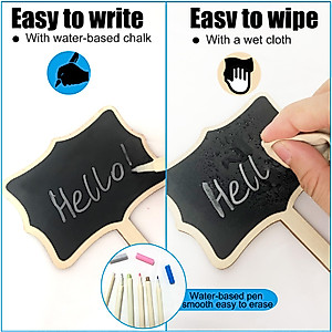 Mini Chalkboard Signs 12pcs 3 Shapes 6 Markers Food Signs Decorate Wedding Table Food Labels for Party Buffet Mini Marker Board Tabletop Chalkboard Sign Food Markers for Buffet Table