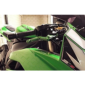 Keewor CNC Adjustable Short Brake Clutch Levers for Yamaha YZF R6 1999-2004 YZF R1 2002-2003 FZ1 FAZER 2001-2005 R6S USA VERSION 2006-2009 R6S CANADA VERSION 2007-2009 Green