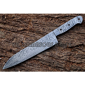 Forged Damascus Steel Chef Knife Blank Blade for Knife Making Diy Japanese Professional Kitchen Knives Blanks 15.00 Inches Jnr2031