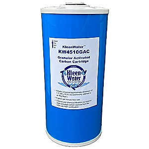 KleenWater Activated Carbon Filter, Replacement Water Filter Cartridge, 4.5 x 10 Inch, Chlorine Sulfur Odor Contaminants Filtration