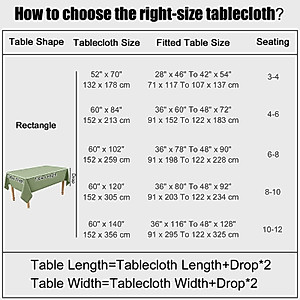 Smiry Rectangle Linen Tablecloth, Waterproof Spillproof Anti-Wrinkle Burlap Table Cloth, Washable Decorative Farmhouse Fabric Table Covers for Dining, Fall Parties, Banquets, 52x70 Inch, Sage Green