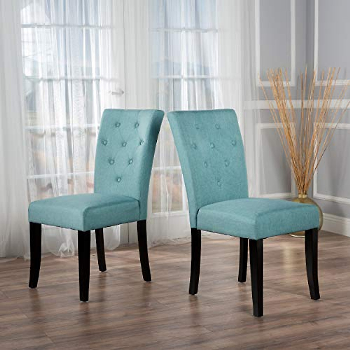 Christopher Knight Home Nyomi Fabric Dining Chair, Blue