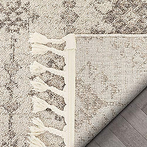 Well Woven Loop-De-Loop Concetta Moroccan Trellis Beige Kilim-Style 3'11" x 5'10" Area Rug