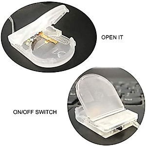 LampVPath (Pack of 10 cr2032 Battery Holder Coin Cell Holder, CR2032 Battery Holder with Switch, 1 x 3V CR2032 Button Coin Cell Battery Holder with Leads On Off Switch - Clear