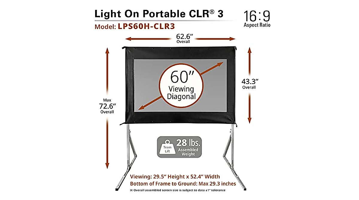 Elite Screens Light-On Series 60-Inch Projector Screen for Bright Rooms