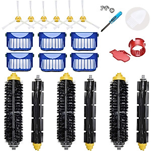 LOVECO Replacement Accessories Kit for iRobot Roomba 600 Series 694 692 690 680 660 665 651 650 614 & 500 Series 595 585 564,6 Filter,6 Side Brush,3 Pairs Bristle and Flexible Beater Brush