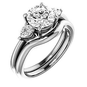 10K Solid White Gold Handmade Engagement Ring 3.00 CT Round Cut Moissanite Diamond Solitaire Wedding/Bridal Ring Set for Women/Her, Surprise Ring Gift for Her