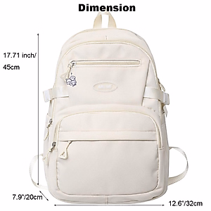 Kawaii Backpack Cute Aesthetic Backpack Preppy Backpack for Women Preppy Stuff Canvas Backpack (black)