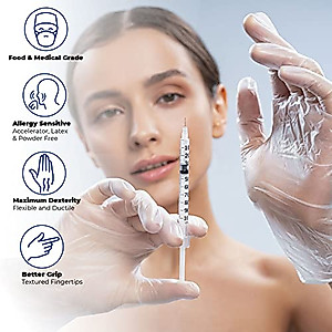 Safe Health Clear Vinyl Exam Gloves,S M L XL,100-Count 3 Mil Medical-Disposable Powder-Free Latex-Free Nursing-Office-Law Enforcement,Clear Large (L) Box of 100,FIY1043G