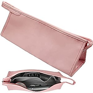 Hair Dryer Case for Dyson/Shark Flexstyle, Portable Hair Dryer Travel Case Leather Carrying Case, Hair Dryer Travel Bag Anti-Scratch Shockproof Protection Storage Bag for Dyson Accessories(Pink)