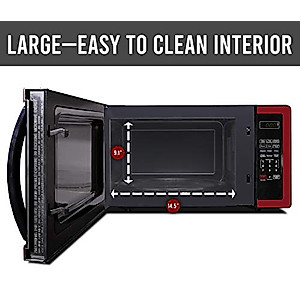 Farberware Classic FMO11AHTBKN 1.1 Cu. Ft. 1000-Watt Microwave Oven with LED Lighting, Metallic Red