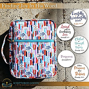 Bible Cover – Beautiful Bible Case with Inspiring Bible Verses for Women – Covers & Protects Your Prayer and Study Items - Keep His Word Close in This Unique Stylish Bag