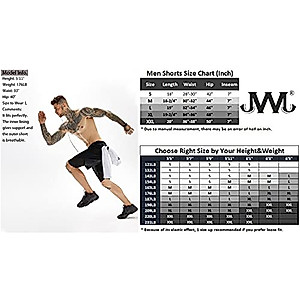 JWJ Men's 2 in 1 Workout Running Shorts 7 Inch Lightweight Athletic Gym Shorts with Compression Liner Black M