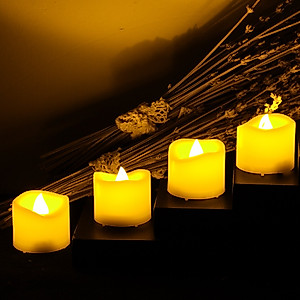 iZAN 6-Pack Flameless Battery Operated LED Tealight Candles with Remote Waved-top Flickering Electric Decorative Tea Lights for Christmas Home Party Wedding Decorations1.5”x1.5” Batteries Included