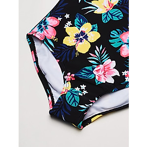 Kanu Surf Girls' Jasmine Beach Sport Halter One Piece Swimsuit, Brooke Black, 12