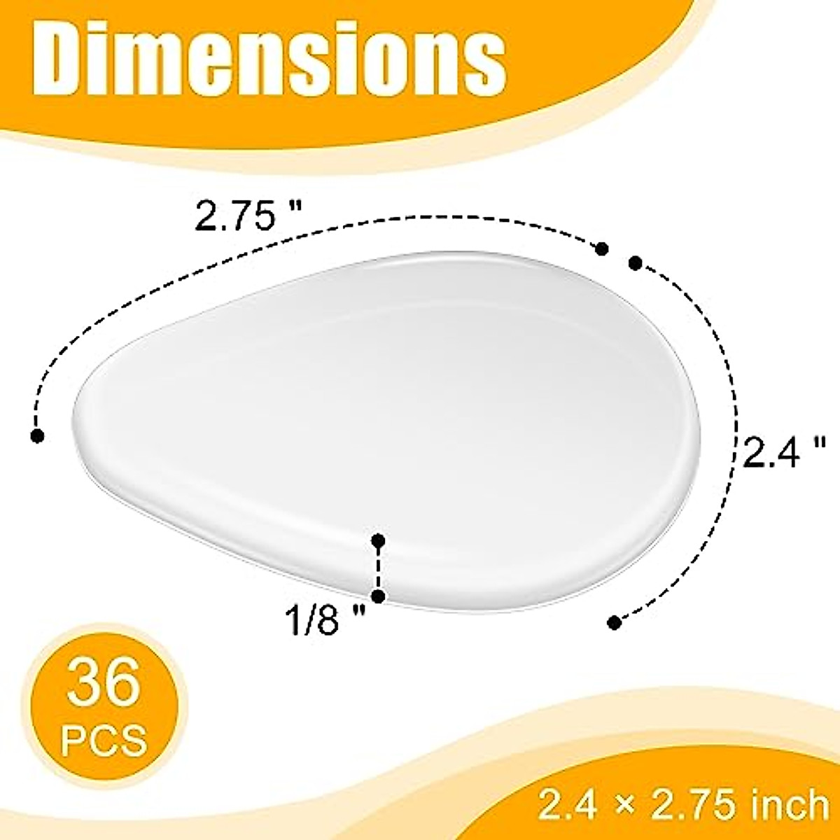 Ramede 36 Pcs Metatarsal Pads Reusable Clear Ball of Foot Cushion Water Drop Shape Foot Gel Pads Adhere to Shoe 4d Design for Forefoot Support Metatarsalgia Neuroma Feet Pain Relief Women Men
