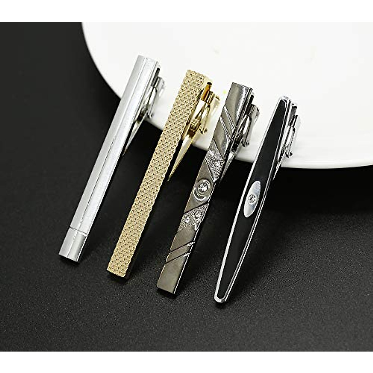 Jstyle Tie Clip and Cufflink Set For Mens Tie Bar Clips Cufflinks Shirt Wedding Business With Gift Box