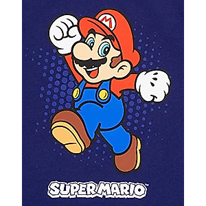 Super Mario Nintendo T Shirt Boys Kids Blue Short Sleeve Gamer Top 9-10 Years