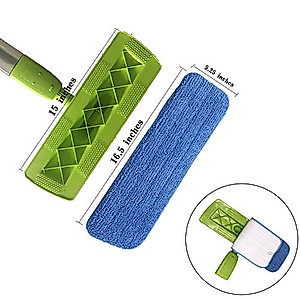 Microfiber Spray Mop Replacement Heads for Wet/Dry Mops Compatible with Bona Floor Care System 3 Pack (Blue)
