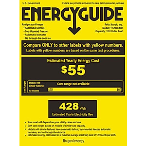 Summit Appliance FF1293SSIM 24" Wide Top Mount Frost-Free Refrigerator-Freezer with Icemaker in Stainless Steel Look, Black Cabinet, Adjustable Thermostat, Door Storage, Interior LED Lighting