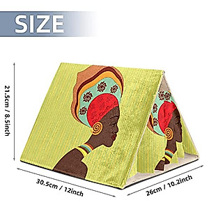 RATGDN Small Pet Hideout African Art Women Hamster House Guinea Pig Playhouse for Dwarf Rabbits Hedgehogs Chinchillas