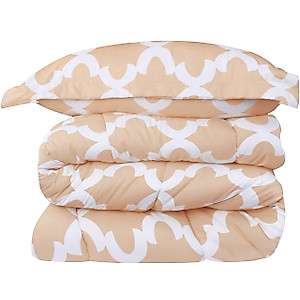 Utopia Bedding - Comforter Set with 1 Pillow Sham - 2 Pieces Bedding Comforter Sets - Down Alternative Comforter - Soft and Comfortable - Machine Washable, Beige, Twin