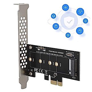 MZHOU NVME M.2 SSD M-Key to PCI-e 3.0 x1 Host Controller Expansion Card,Supports M2 NGFF PCI-e 3.0, 2.0 or 1.0, NVME or AHC 2280, 2260, 2242, 2230 Solid State Drives with Low Profile Bracket