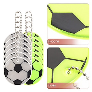 Kisangel 12pcs Reflector Pendant Child Safety Reflector Backpack Pendant Schoolbag Keychain Backpack Reflectors Soccer Hanging Decor School Bag Hanging Ornament