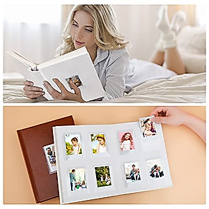 128 Pockets Photo Album with Writing Space, Front Window, Polaroid Photo Albums 3 Inch Compatible with Fujifilm Instax Mini 12 11 9 8 7+ 90 40, Polaroid 300, K-pop Photocards (White)