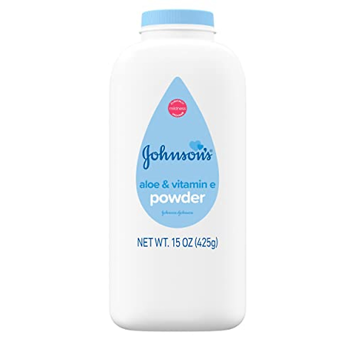 Johnson's Baby Powder, Naturally Derived Cornstarch with Aloe & Vitamin E for Delicate Skin, Hypoallergenic and Free of Parabens, Phthalates, and Dyes for Gentle Baby Skin Care, 15 oz (Pack of 2)