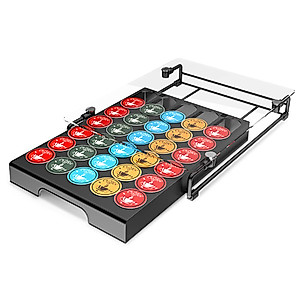 EVERIE Glass Top Coffee Pod Storage Organizer Drawer Holder Compatible with K Cup Pods, Holds 35 Pods, KP3501-BL