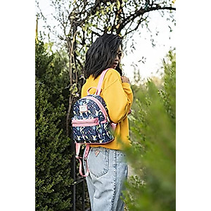 Loungefly Women's Disney Pink Tinkerbell Glow in the Dark Allover Print Backpack