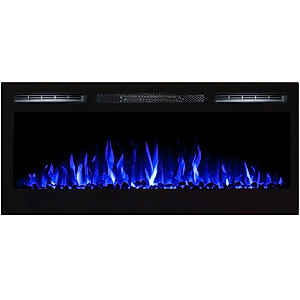 Regal Flame Lexington 35" Built-in Ventless Heater Recessed Wall Mounted Electric Fireplace - Pebble