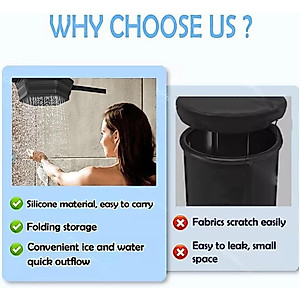 Arctic Ice Shower Kit for Recovery, Portable Quick Ice Bath Tub Mini, Foldable Silicone Ice Shower Bath Bucket