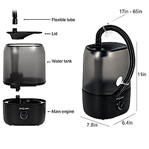 REPTI ZOO 4L Reptile Humidifier, Upgrade Reptile Fogger Large Reptile Mister Tank Terrarium Humidifier Fogger for Reptiles Amphibians Herps Vivarium