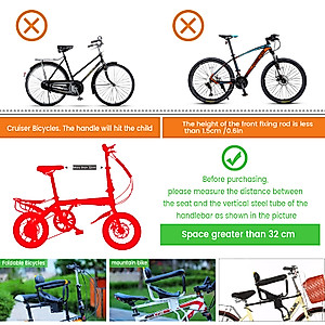 INNOLIFE Kids Bike Seat, Front Mounted Child Bike Seat with Guadrail Front Bike Seat for 8M - 6Y Children, Kids,Toddlers