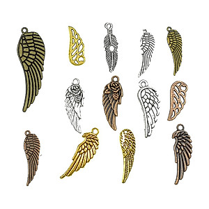 100 Grams Assorted Feather And Wing Punk Steampunk Charm Pendant Connector for DIY Necklace Bracelet Jewelry Making Findings