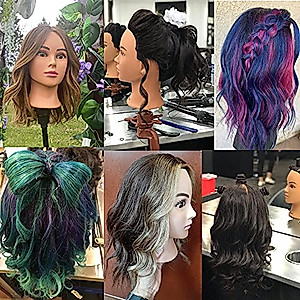 Hairingrid Mannequin Head 20"-22" 100% Human Hair Hairdresser Cosmetology Mannequin Manikin Training Head Hair and Free Clamp Holder (1906LB0414)