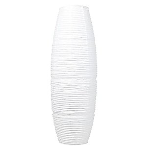 SALOCY Paper Floor Lamp Shade Replacement,Rice Paper Floor Lamp Cover Standing Lamps for Living Room Contemporary Floor Lamp Cover White (Only Lamp Shade,NO Structural Parts )