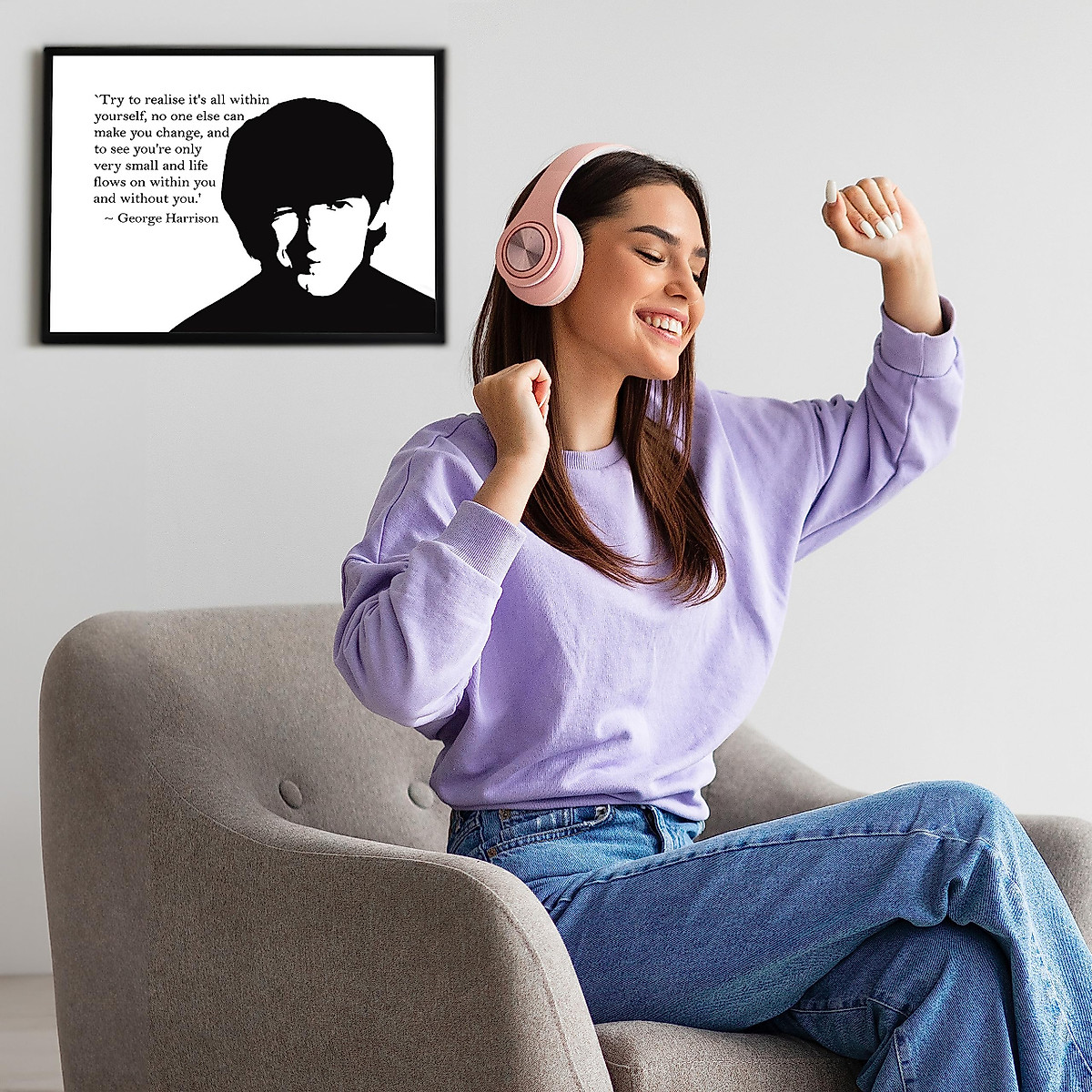 George Harrison- Inspirational Song Lyric Wall Art- This Modern Wall Decor Print Makes Ideal Wall Print For Living Room, Office, Studio, or Cave Décor, And Perfect Beatles Gift, Unframed-10x8”