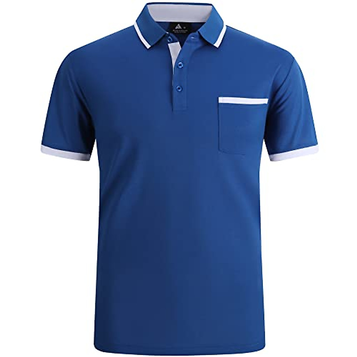 SWISSWELL Blue Polo Shirts for Men Short Sleeve T-Shirts Golf Tennis Outdoor Sport Shirt (Blue, 2XL)