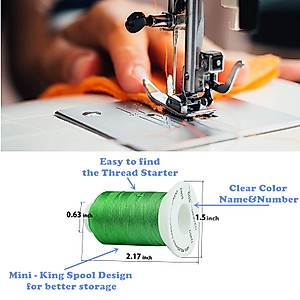 42 Colors Embroidery Machine Thread, 500M (550Y) Each Spool Polyester Thread for Sewing & Embroidery, Embroidery Floss for Home Brother Babylock Janome Singer Pfaff Husqvarna Bernina Sewing Machine