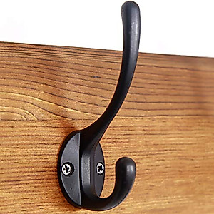 WEBI Coat Rack Wall Mounted,10 Hooks,38 9/16'' Long Coat Hooks Wall Mounted Rustic,16’’ Hole to Hole,Wood Coat Hanger Wall,Hook Rack Hooks for Hanging Coats,Jacket,Clothes,Hats,Natural