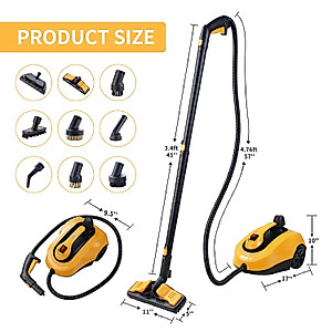 Steam Cleaner Multipurpose Heavy Duty With 19 Accessories With 1.5L Tank Chemical-free Rolling Cleaning Machine for Carpet, Floors, Windows,Mirrors,Glasses and Cars