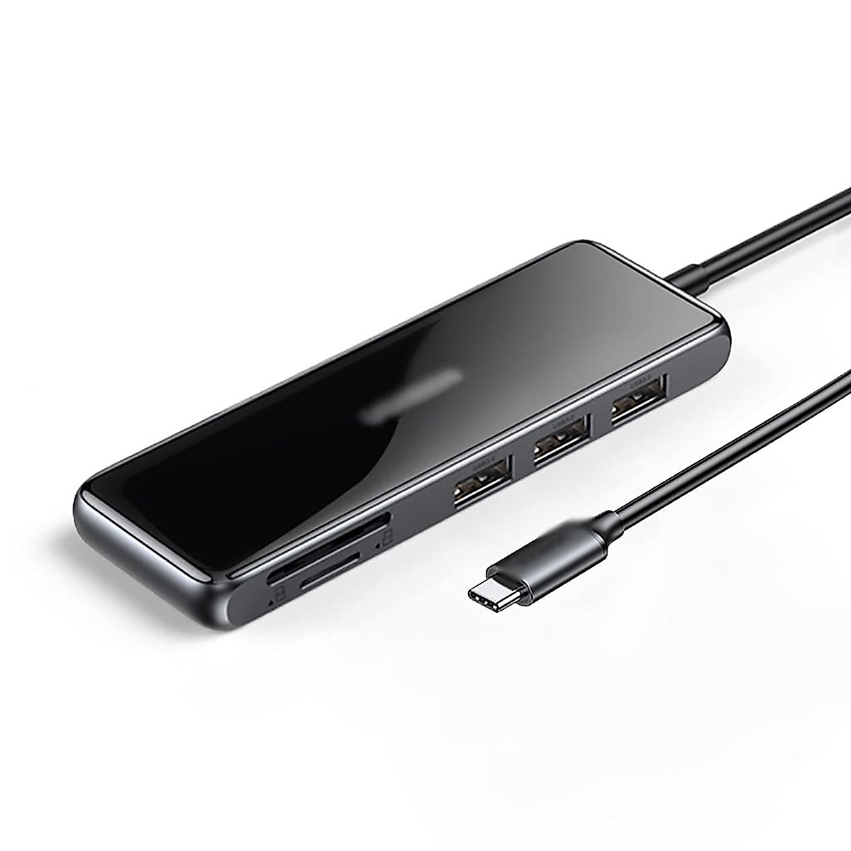 Port Expander USB-C Hub 6 in 1 Multiport USB-C Docking Station with 4K HDMI, 3 USB 3.0 Ports, SD/TF Card Reader, USB Splitter Adapter USB Splitter