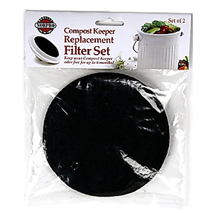 Norpro Replacement Filters for Ceramic Compost Keeper, 2 pieces ,Black