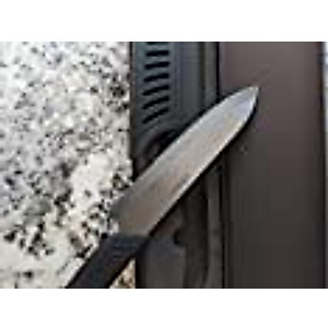 Sendaist Pro Series Ceramic knife , Ultra Sharp 6-inch Ceramic Chef's knife with Sheath Cover, Black Blade, and Soft Touch Ergonomic Black Handle (In Gift Box)